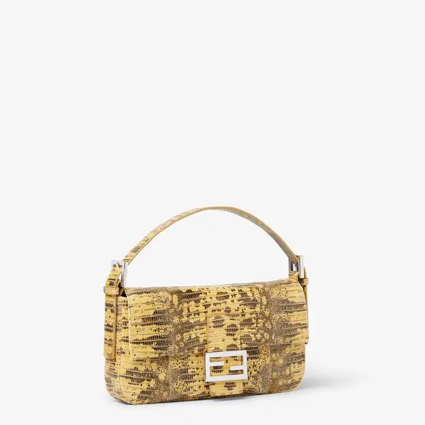 Fendi Baguette® 26424 Tegu Lizard Leather Bag